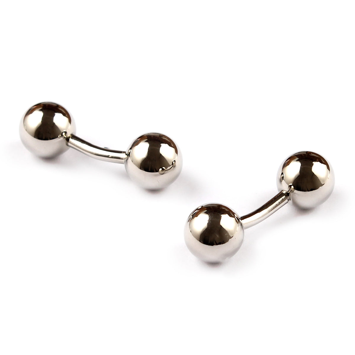 Sphere Silver Cufflinks | Ball Return Cufflink | Barbell Cuff Links | OTAA