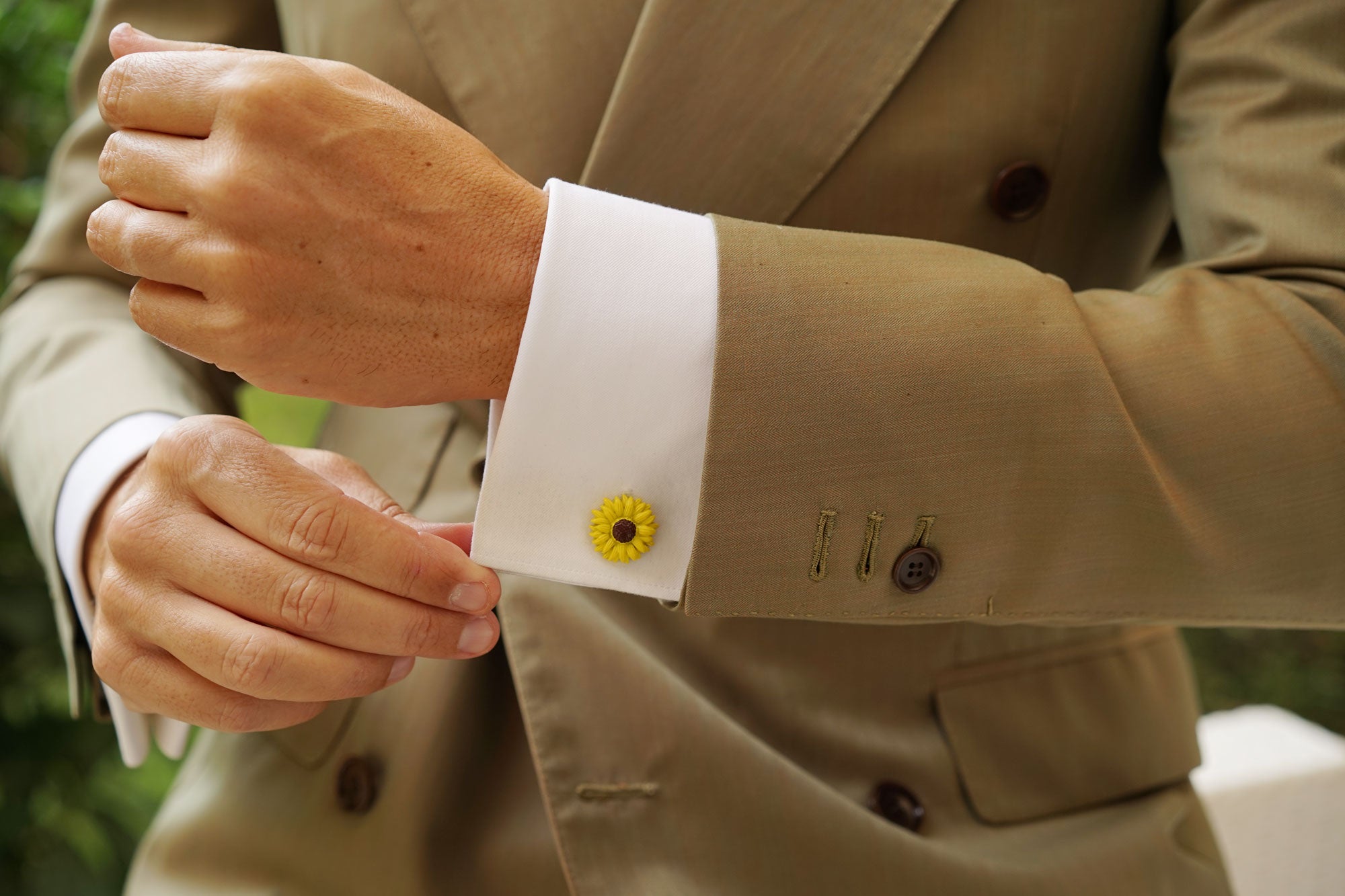 Sunflower Cufflinks | Yellow Daisy Cufflink | Flower Silver Cuff Links ...