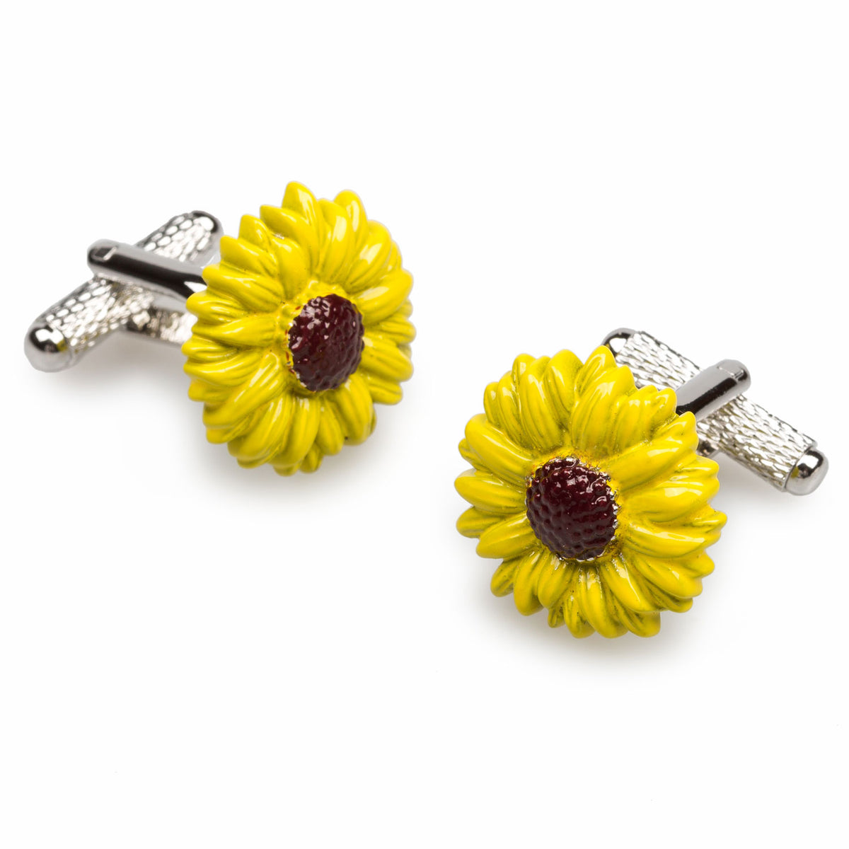 Sunflower Cufflinks | Yellow Daisy Cufflink | Flower Silver Cuff Links ...