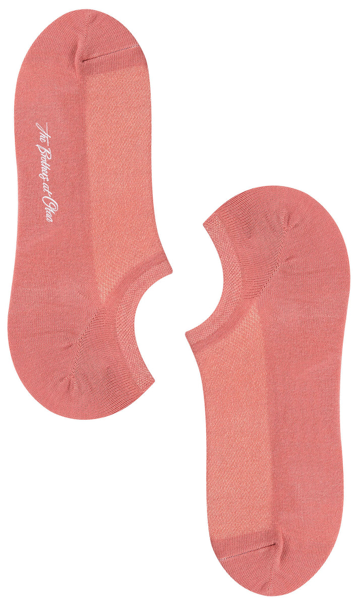 Sunset Dark Peach Low-Cut Socks | Mens Pink Cotton No Show Ankle Socks ...