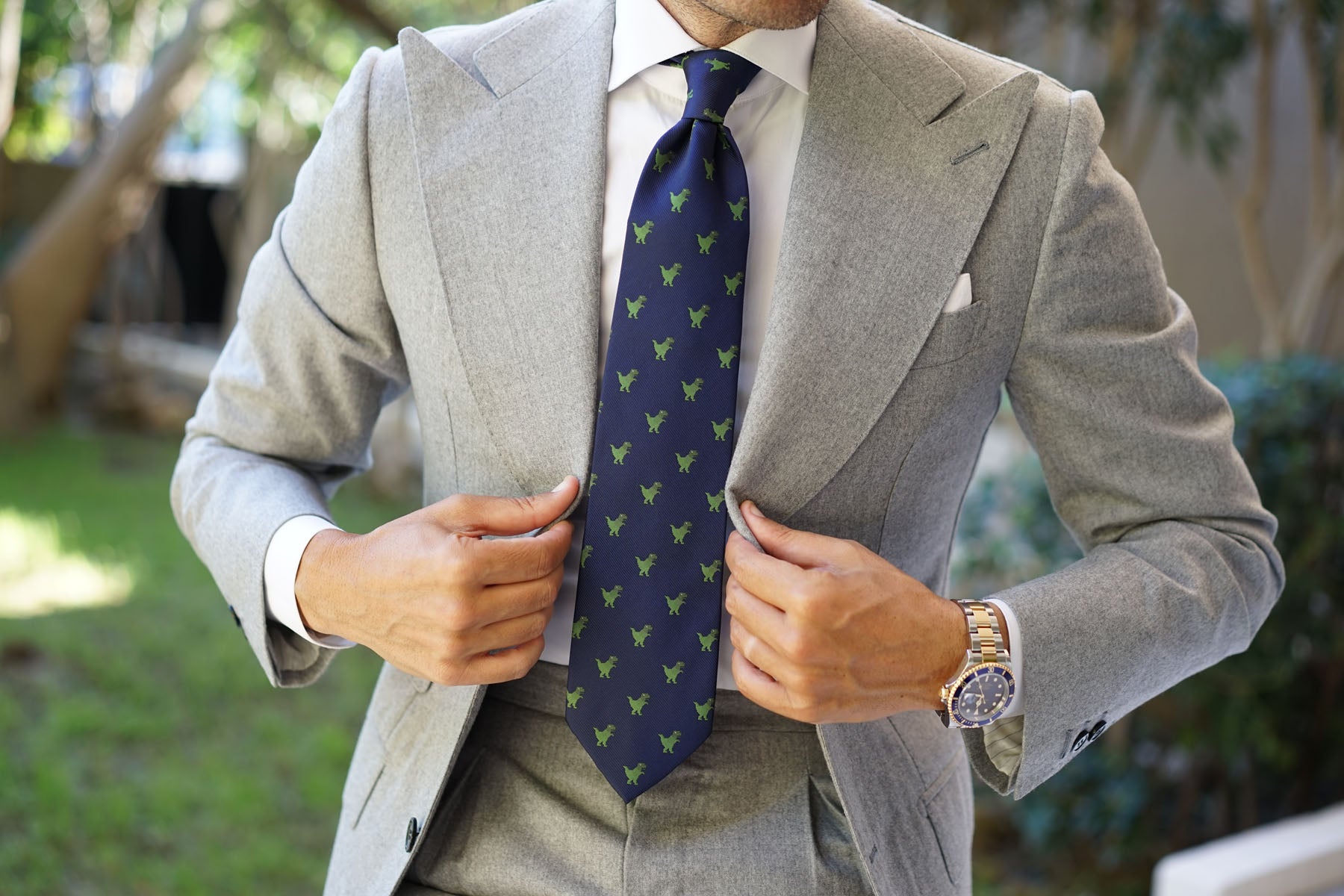 T-Rex Pixel Dinosaur Tie | Animal Print Ties | Novelty Necktie for Men ...