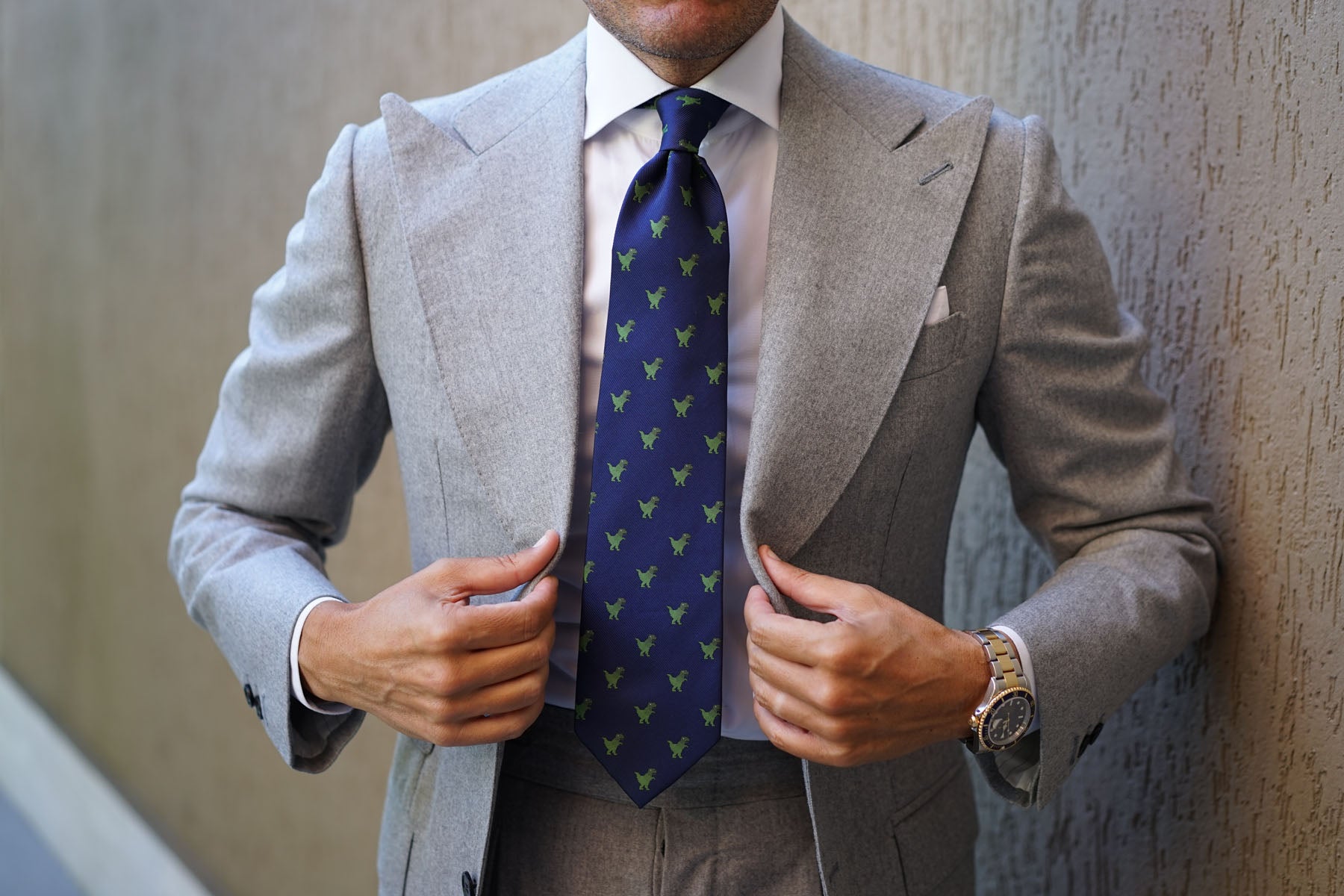 T-Rex Pixel Dinosaur Tie | Animal Print Ties | Novelty Necktie for Men ...