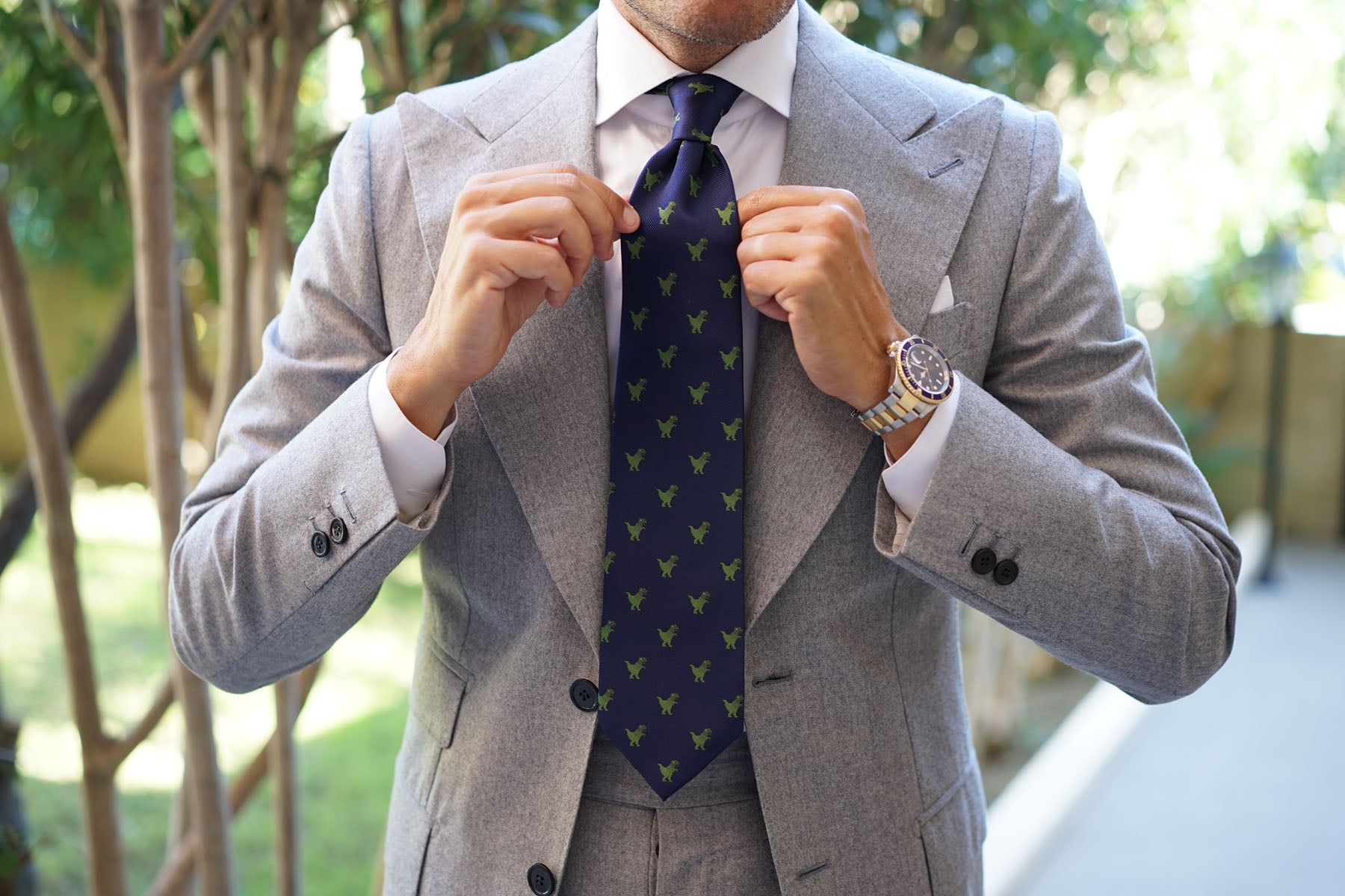 T-Rex Pixel Dinosaur Tie | Animal Print Ties | Novelty Necktie for Men ...