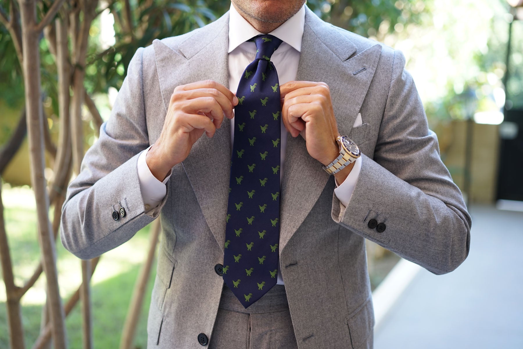 T-Rex Pixel Dinosaur Tie | Animal Print Ties | Novelty Necktie for Men ...