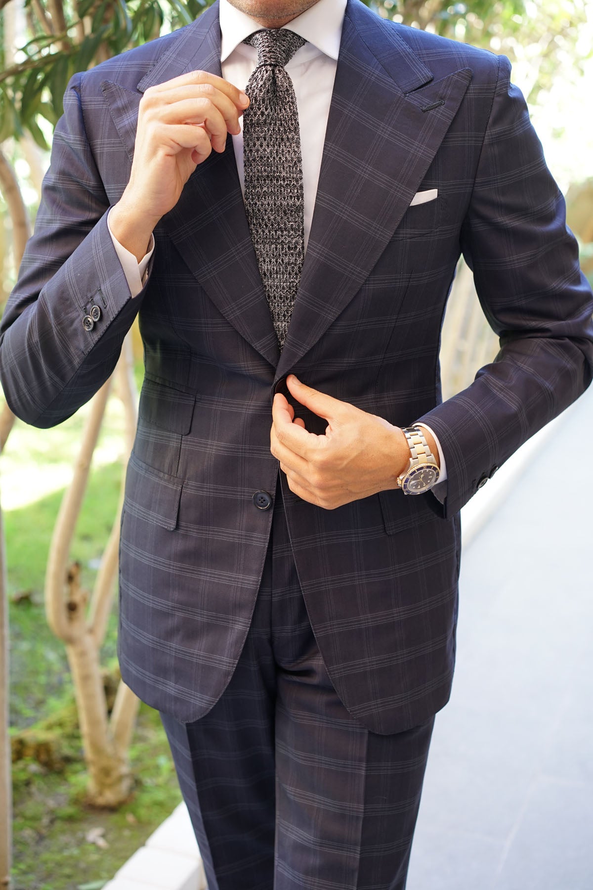 The Brando Black Tweed Knitted Tie | Knit Ties Knits | OTAA