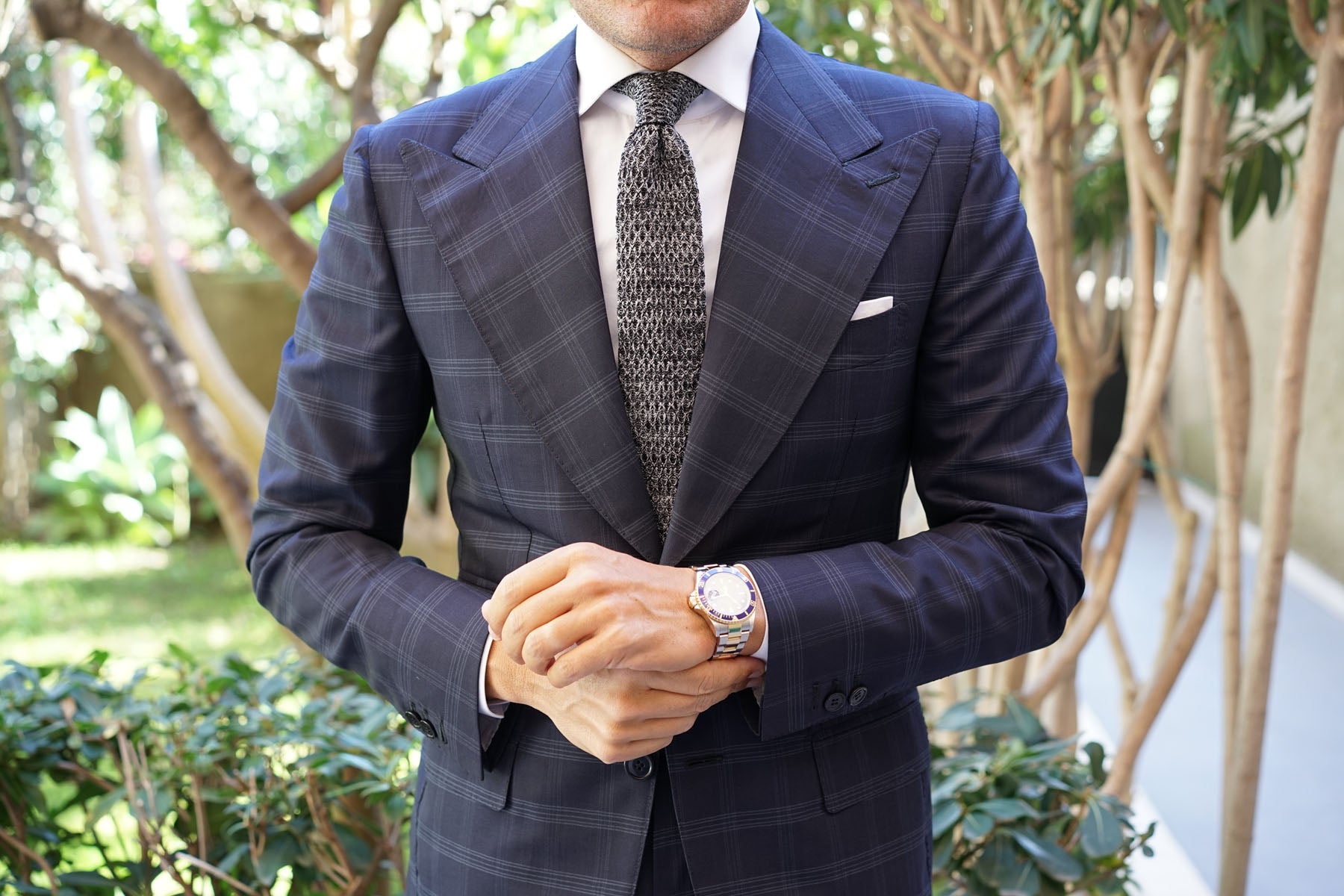 The Brando Black Tweed Knitted Tie | Knit Ties Knits | OTAA