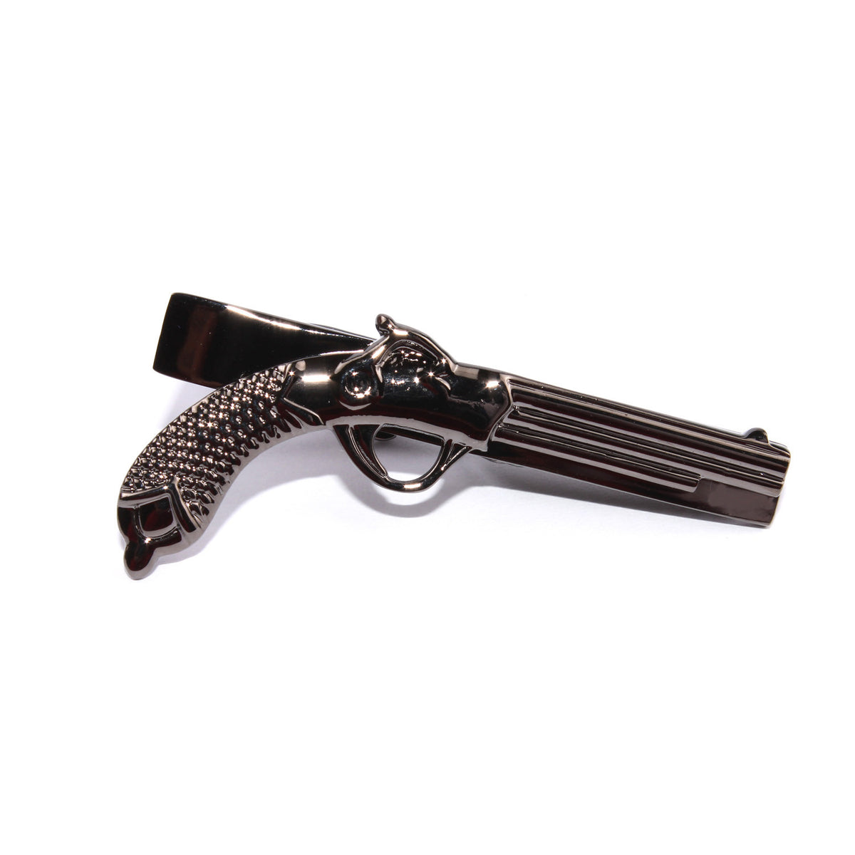 The Revolver Gunmetal Tie Bar | Black Handgun Tie Clip | Men Novelty ...