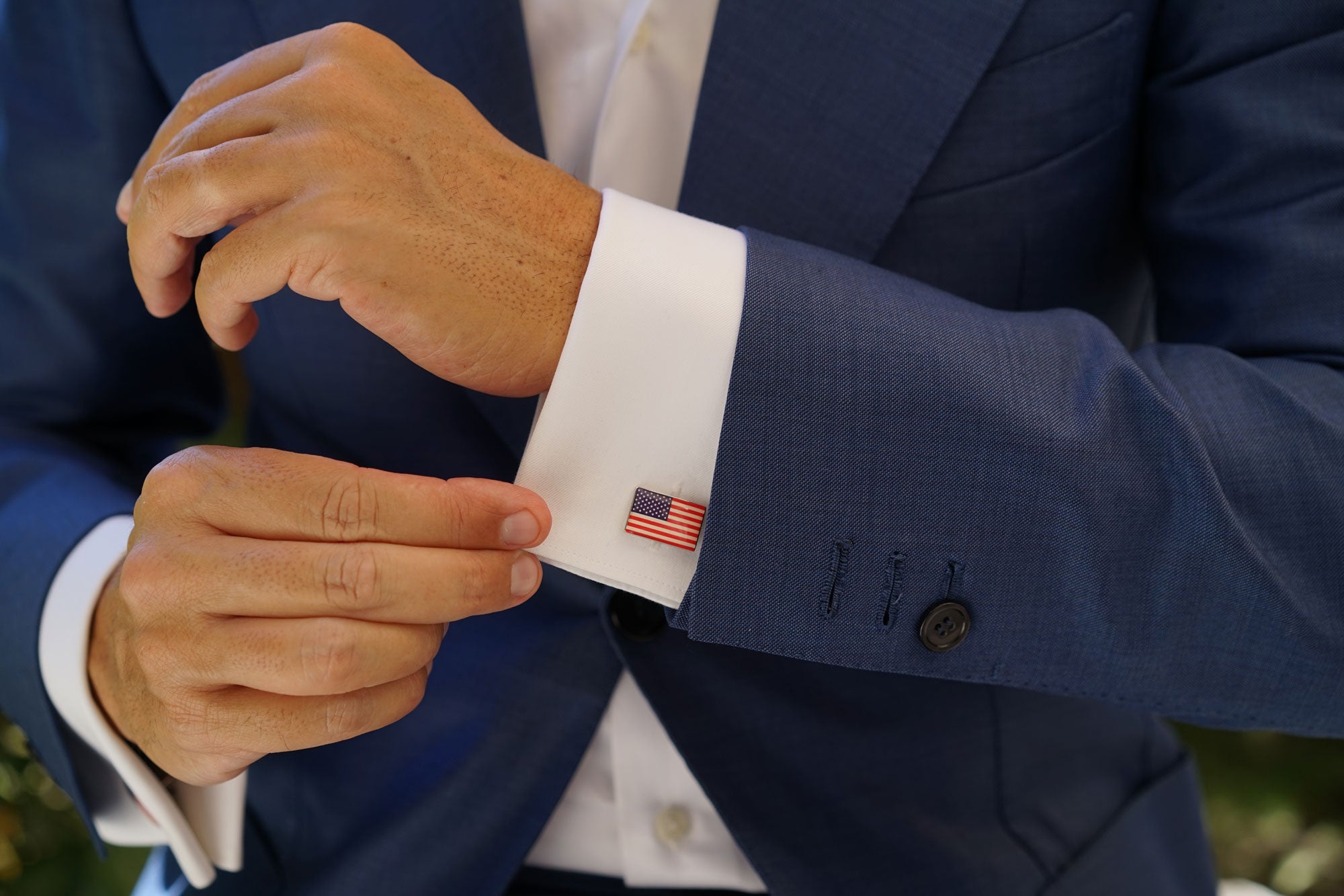 USA Stars and Stripes Cufflinks | American Flag Country Cuff Links | OTAA