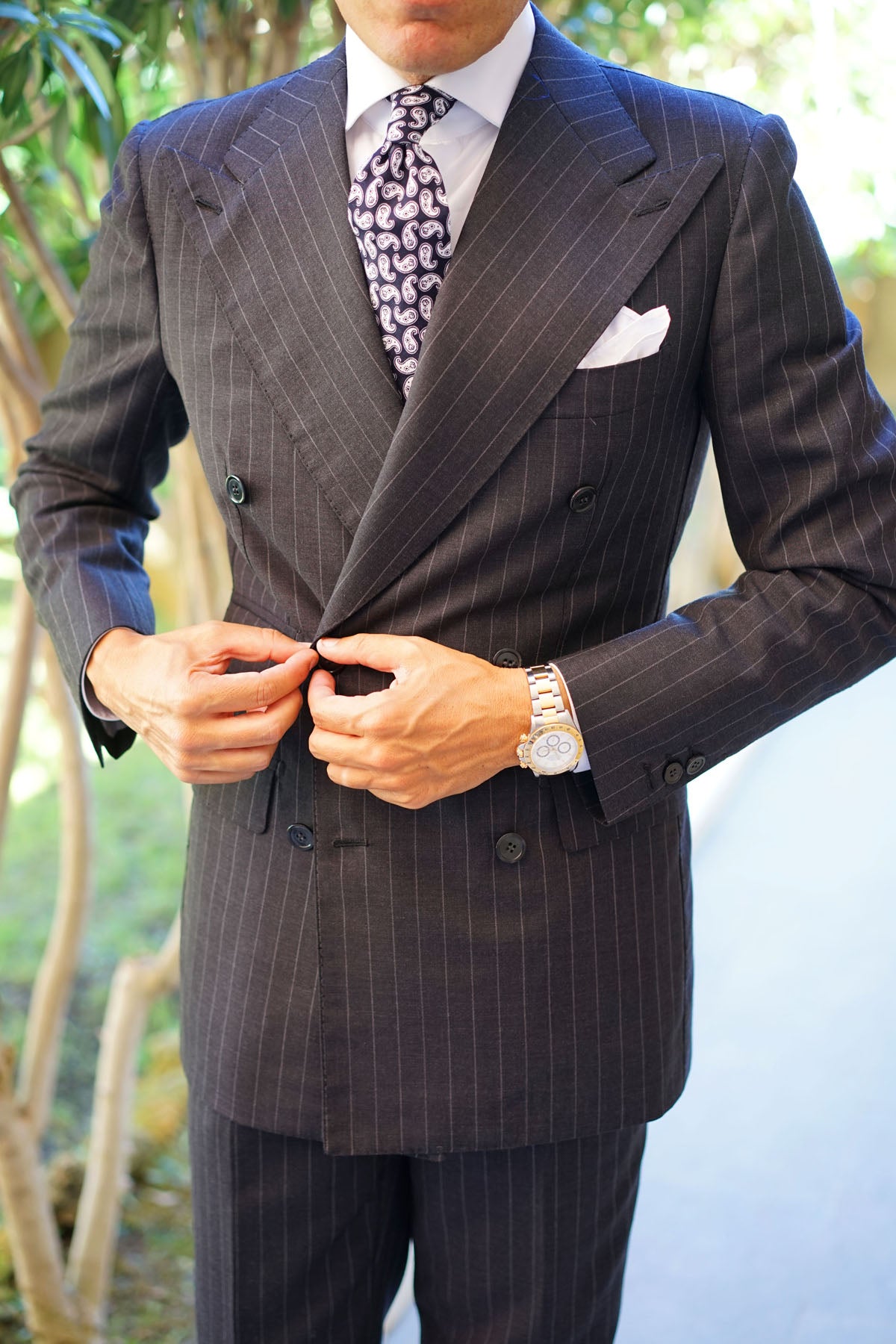Van Gogh Teardrop Paisley Tie | Navy Blue Pattern Ties | Men's Necktie ...