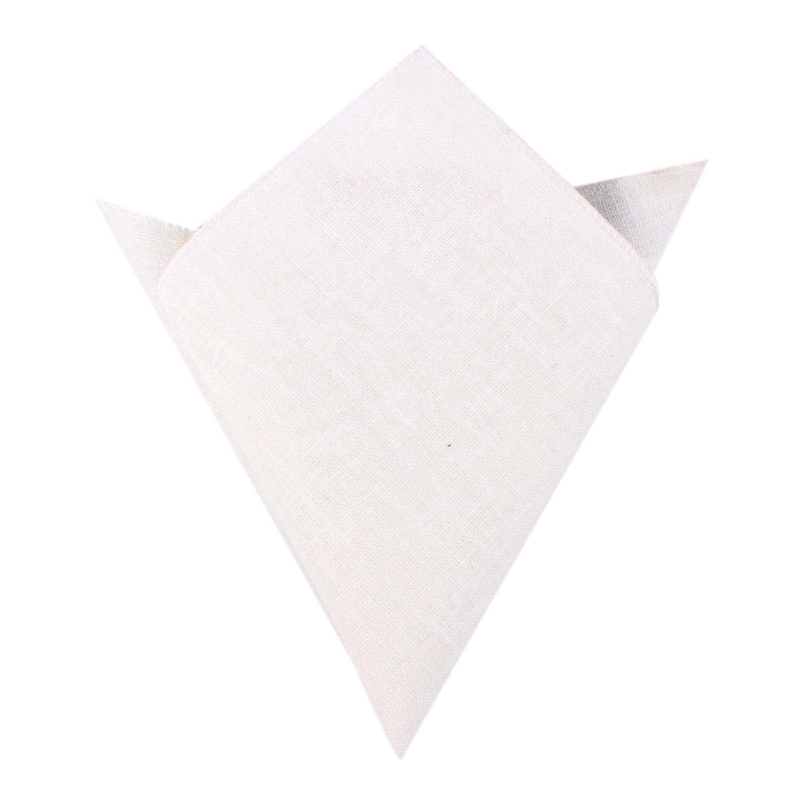 Ivory Linen Pocket Square | Wedding Men's Handkerchief | OTAA