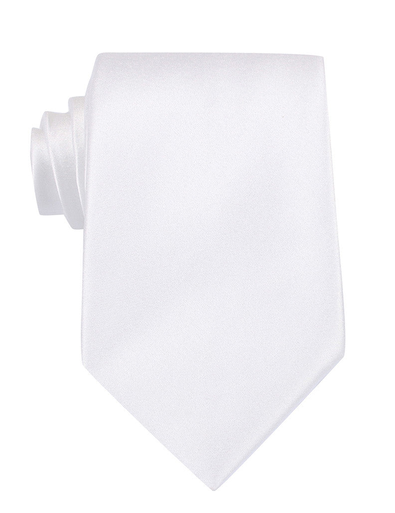 White Satin Necktie | Wedding Tie for Grooms & Groomsmen | Men's Ties ...