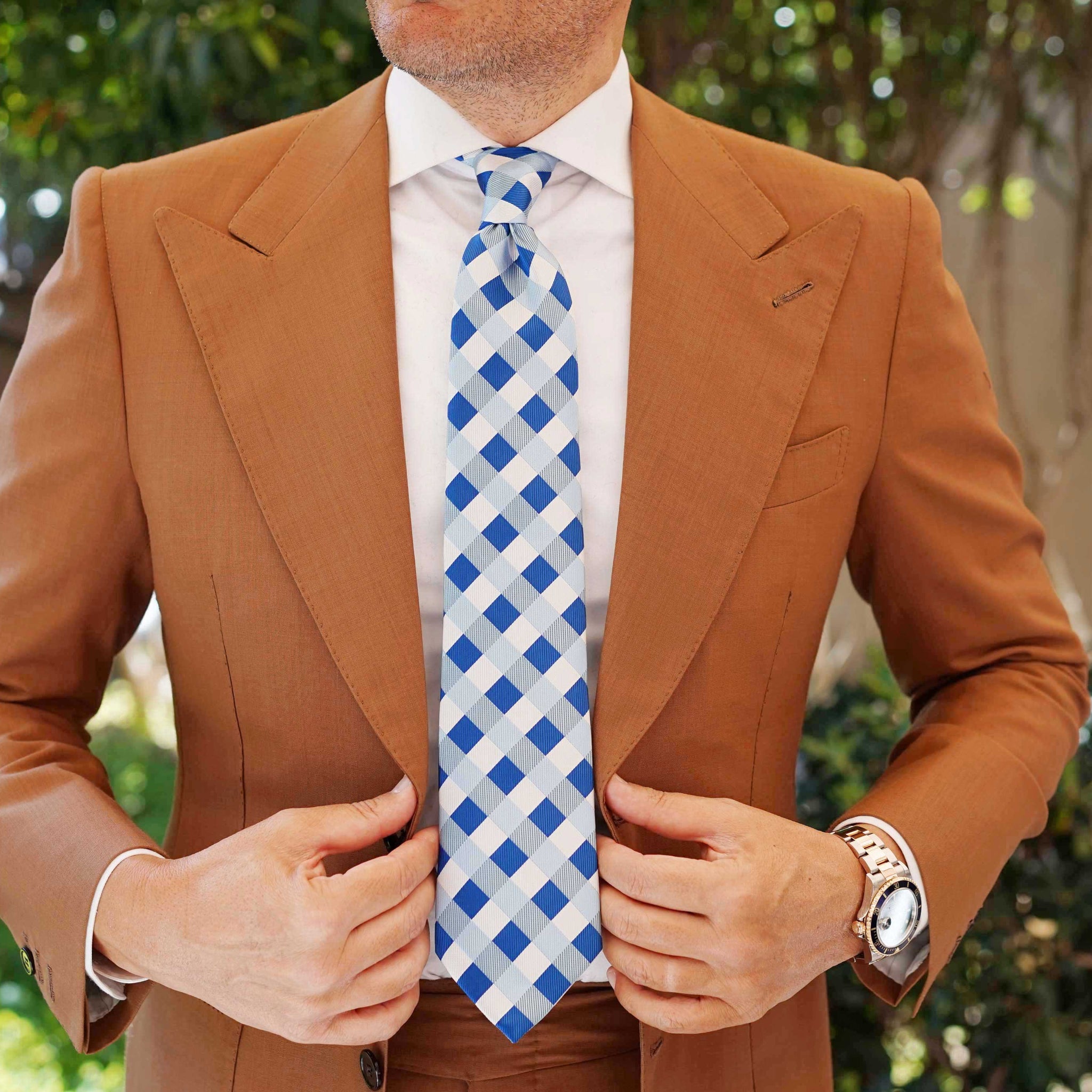 Blue Checkered Tie | Plaid Patterned Ties for Men | Unique Neckties AU ...