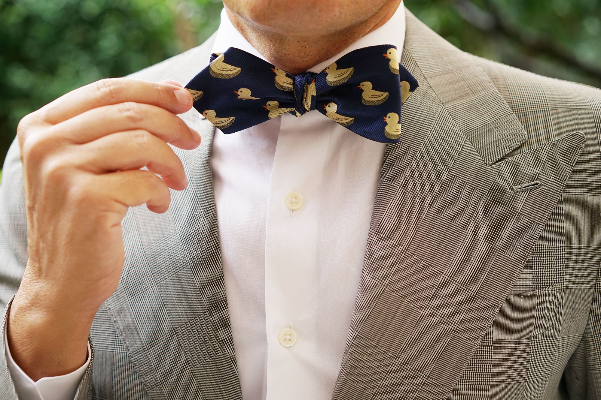 Yellow Duck Diamond Self Bow Tie | Bird Animal Point Self-Tied Bowties ...