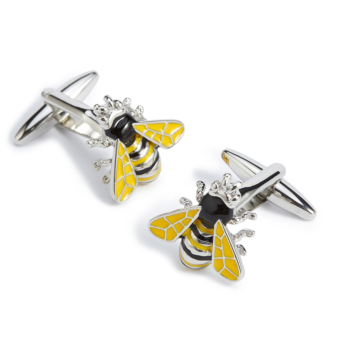 Yellow Bumble Bee Cufflinks | Silver Wasp Cufflink | Insect Cuff Links ...