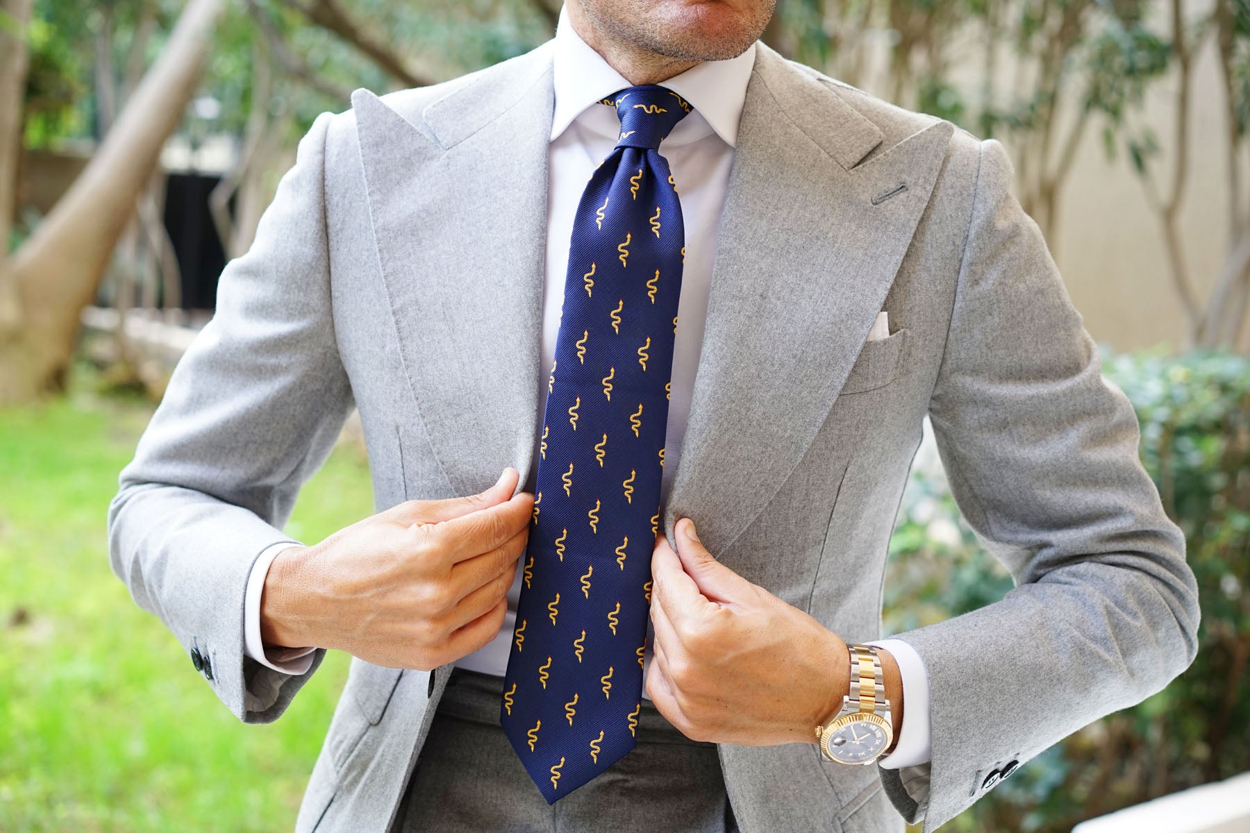 Yellow Snake Necktie | Animal Print Tie for Men | Novelty Neck Ties AU ...