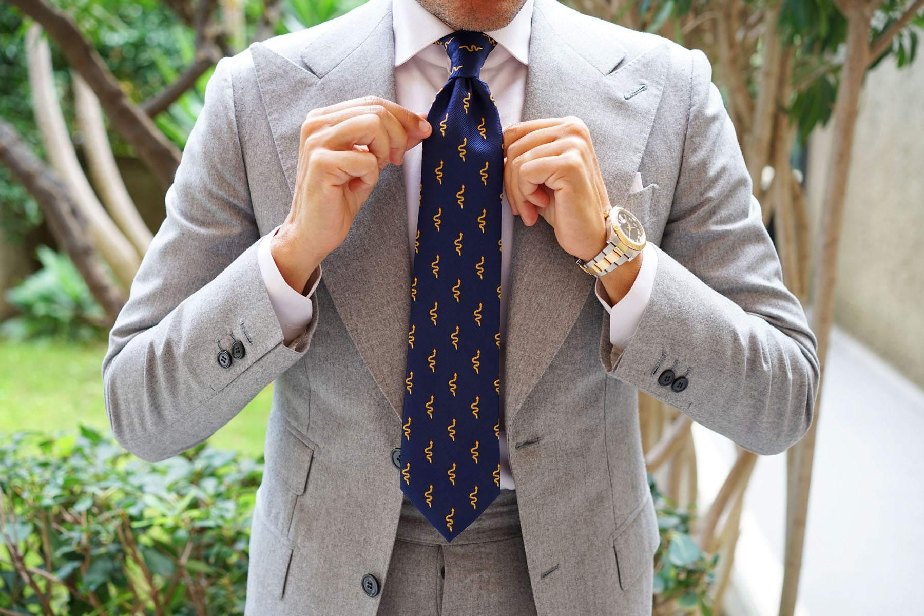 Yellow Snake Necktie | Animal Print Tie for Men | Novelty Neck Ties AU ...