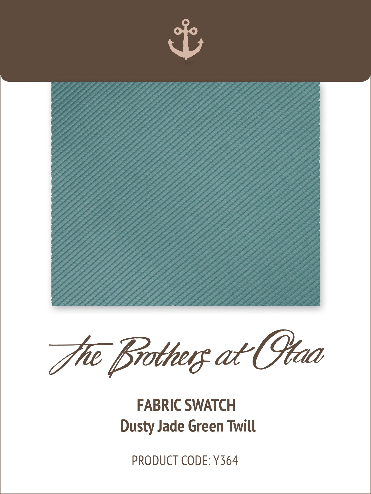 Dusty Jade Green Twill Fabric Swatch | OTAA